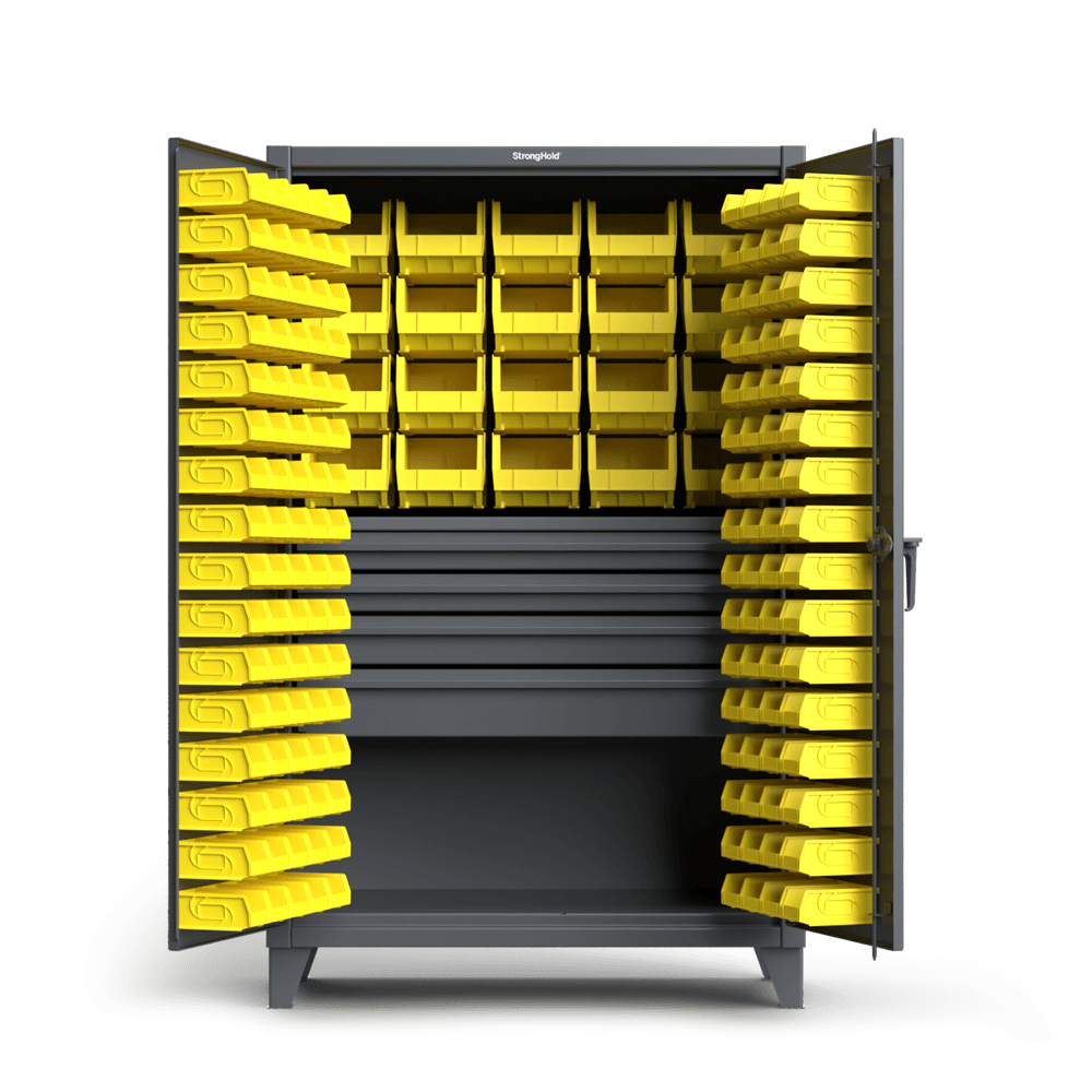 Extreme Duty 12 GA, 14 GA, and 18 GA Bin Storage Cabinets | Strong Hold