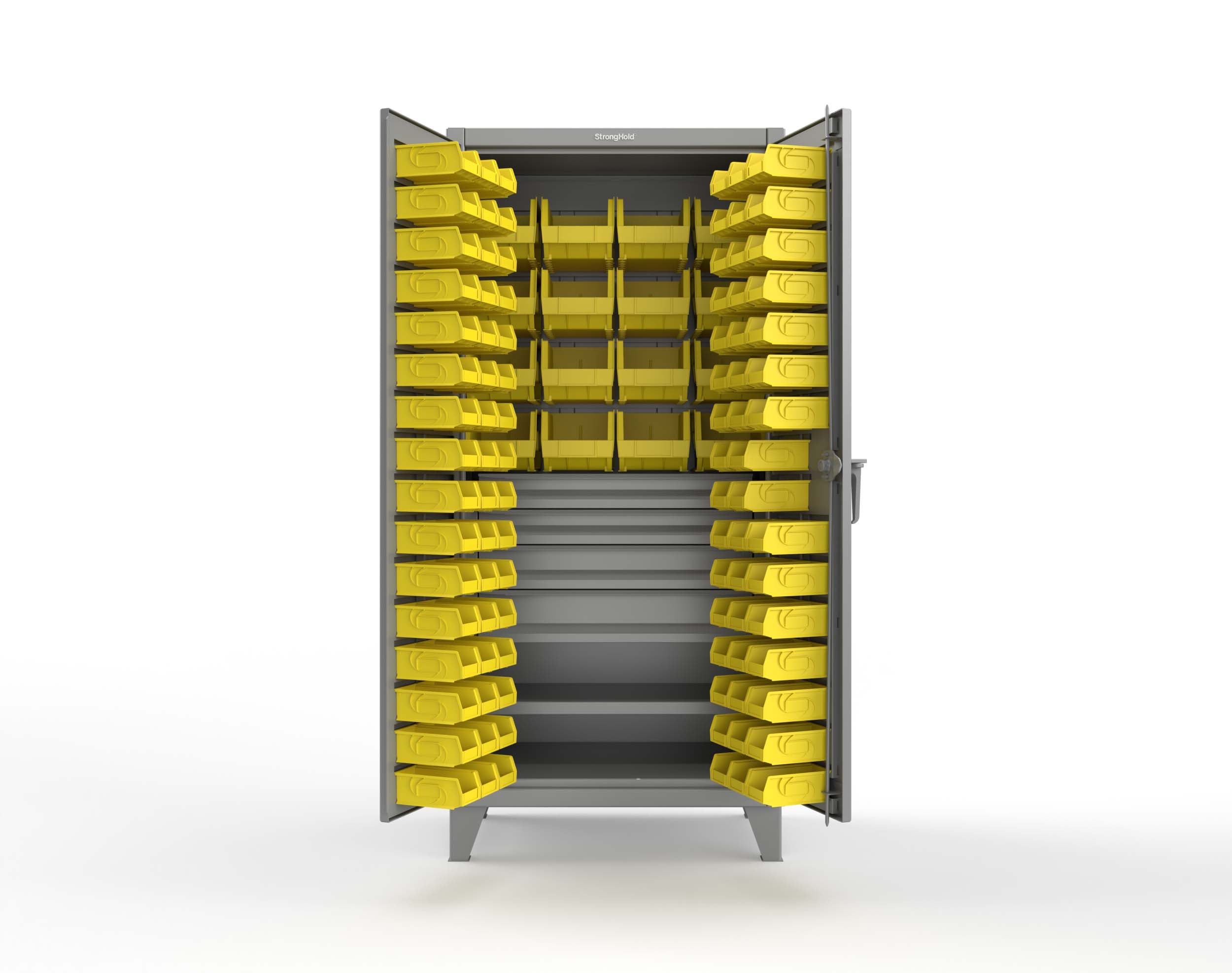 Extreme Duty 12 GA Bin Cabinet with Multiple Sized Bins, 4 Drawers, 1 ...